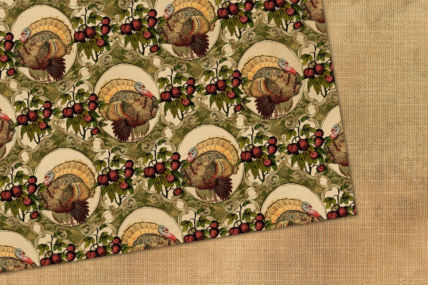 Vintage Thanksgiving Digital Paper Autumn Harvest Bounty | Etsy