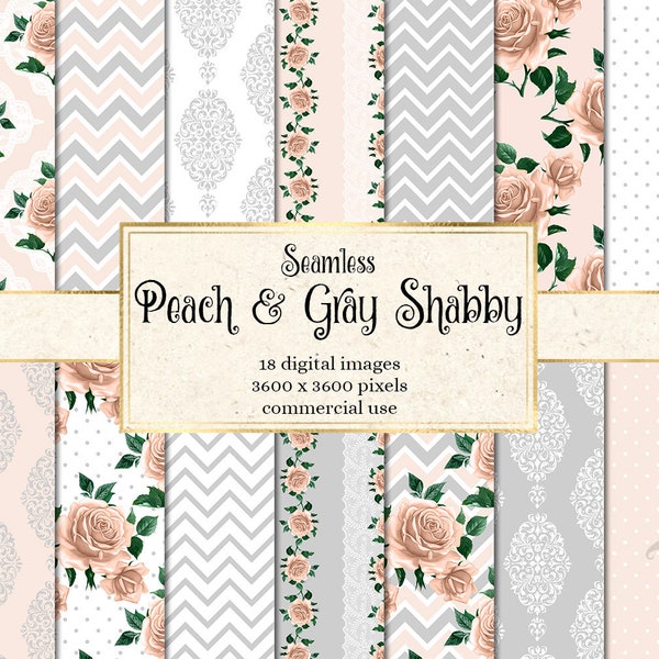 Peach and Grey - Etsy