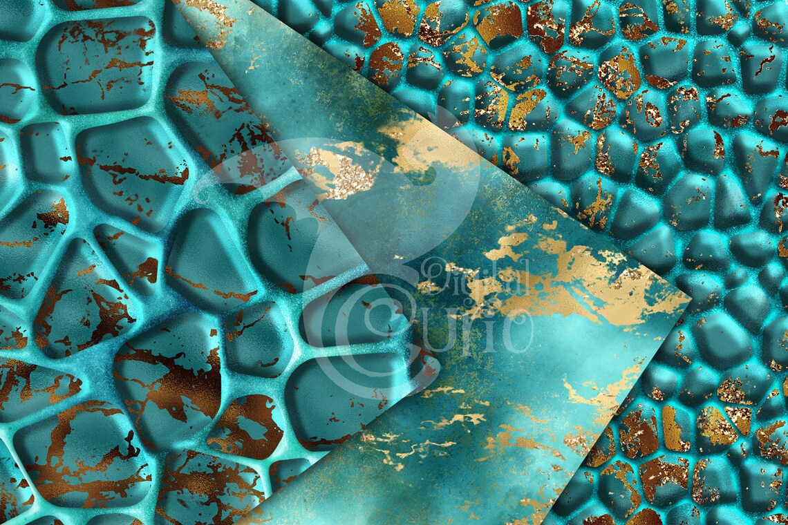 Turquoise Stone Digital Paper, Jewel Marble Texture Backgrounds ...
