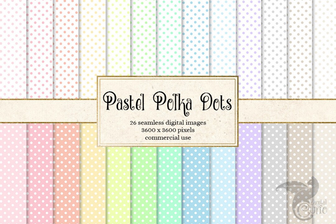 Pastel Polka Dots Digital Paper, Baby Shower Digital Paper Seamless ...