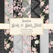 Blush and Black Floral Digital Paper Seamless Floral Patterns | Etsy