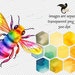 Watercolor Rainbow Bees Clipart - Cute Honeybees With Rainbow Colors ...