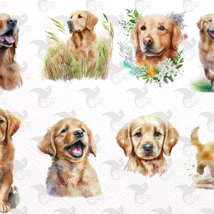 Watercolor Golden Retriever Clipart - Cute Dogs and Puppies PNG Format ...