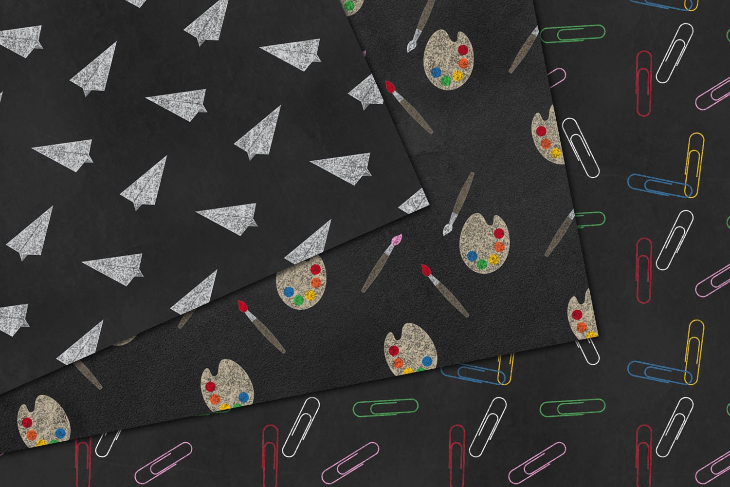 Chalkboard School Digital Paper Seamless Back to School and - Etsy