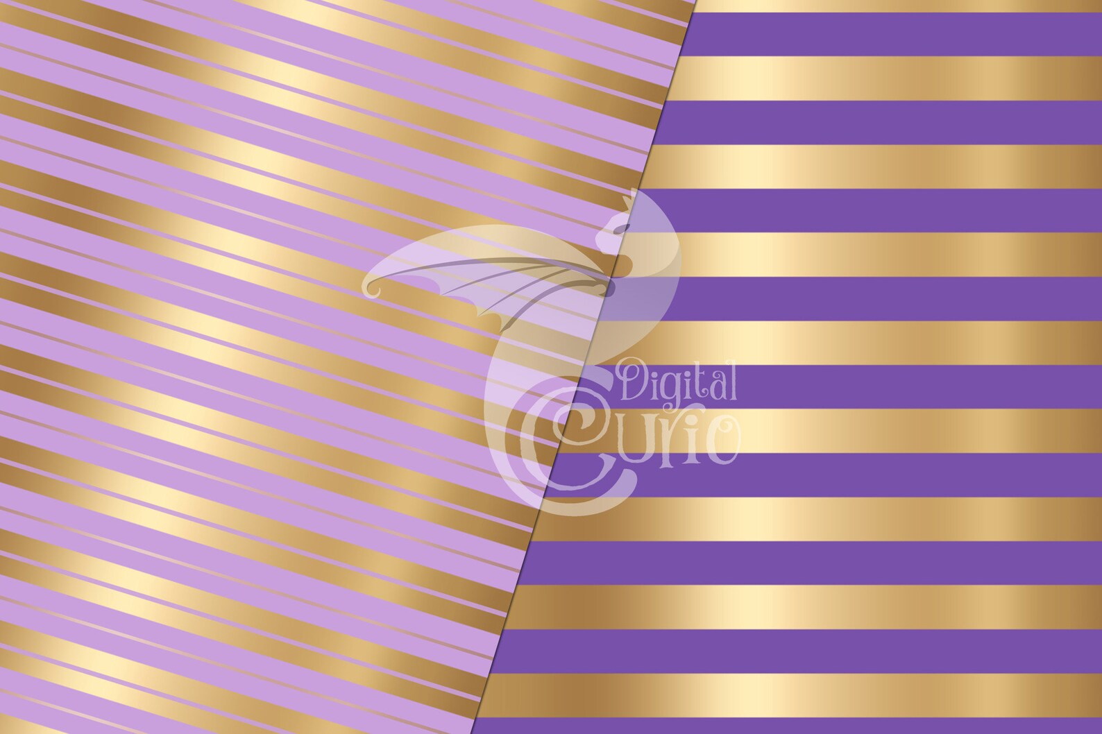 Purple and Gold Stripes Digital Paper Seamless Luxury Glam - Etsy