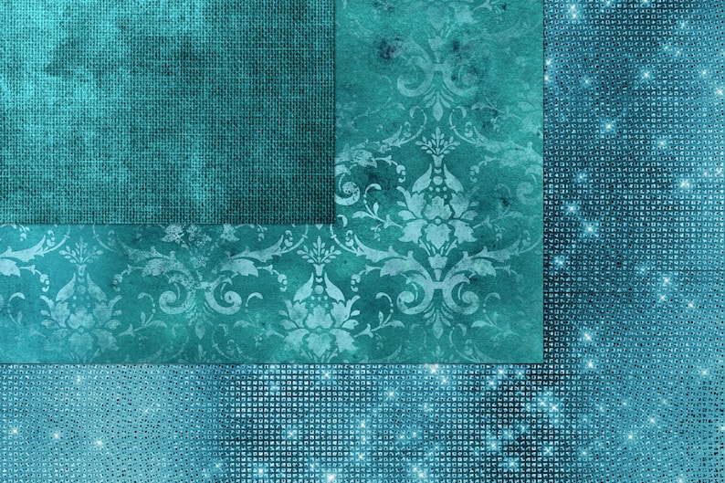 Turquoise Textures Digital Paper Printable Scrapbook Paper - Etsy