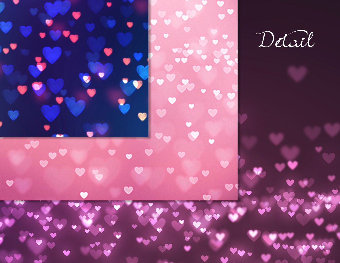 Bokeh Valentine Digital Paper Bokeh Hearts Backgrounds Love | Etsy