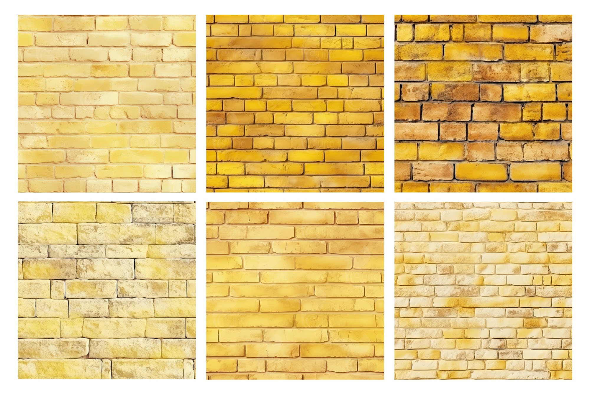 Yellow Brick Textures Digital Paper, Seamless Rustic Wall (digital ...