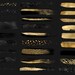 Black and Gold Brush Strokes Clipart, With Black Glitter and Gold Foil ...