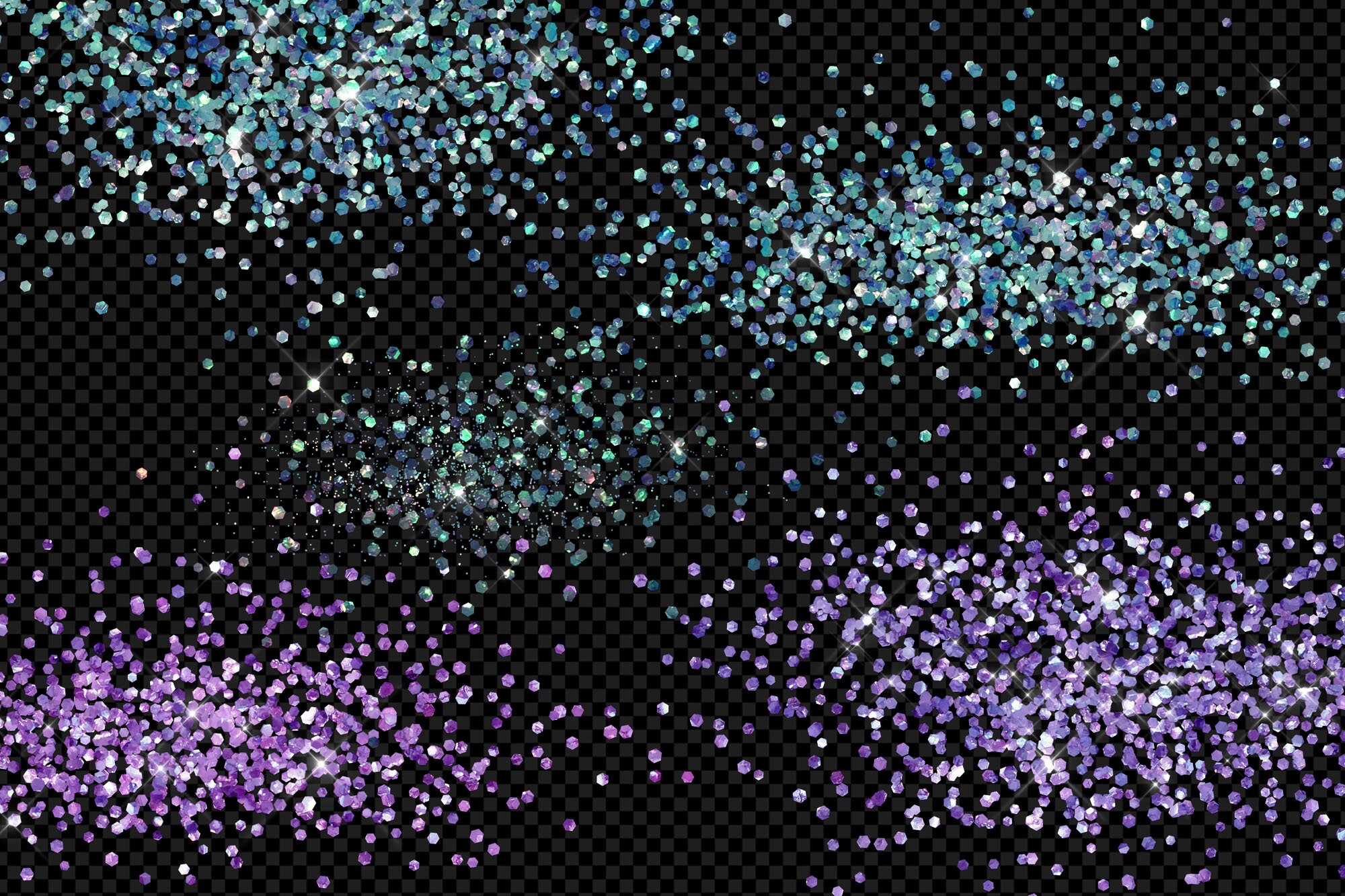 Mermaid Glitter Clipart Glitter Confetti Overlays in | Etsy