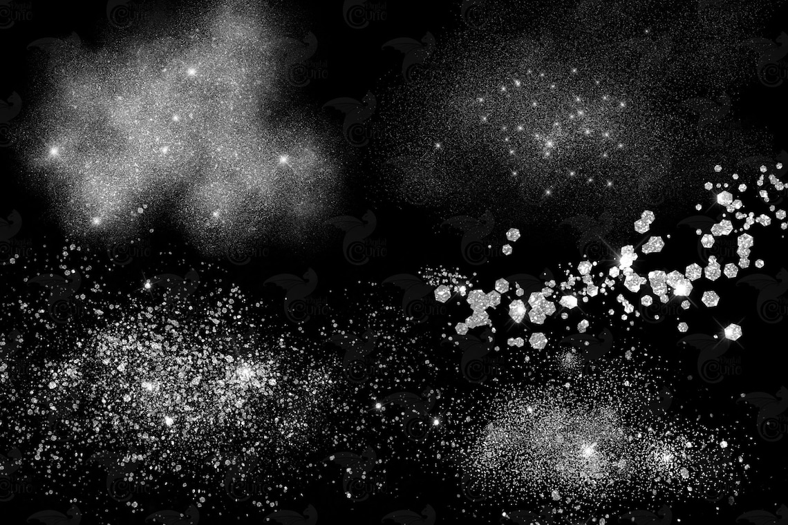 Silver Pixie Dust Overlays Ultra Fine Glitter Clip Art in - Etsy