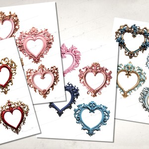 Baroque Heart Frames Clipart - Antique Rococo Vintage Clip Art Graphics ...