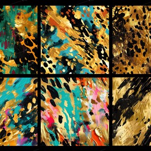 Leopard Paint Textures - Seamless Oil Paint Digital Paper for Instant ...