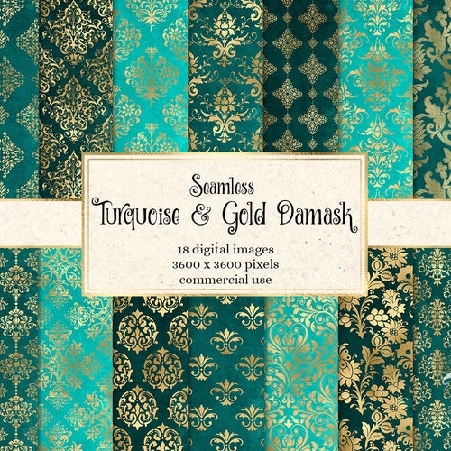 Red and Gold Damask Digital Paper Seamless Damask Patterns - Etsy