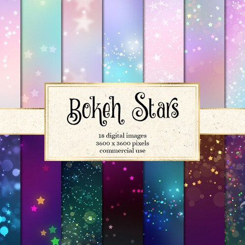 Bokeh Stars Digital Paper Starlight Bokeh Light Effects on - Etsy