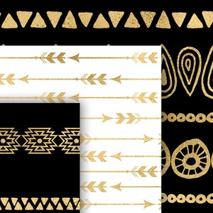 Bohemian Gold Digital Paper, Seamless Gold Textures, Gold Boho Patterns ...