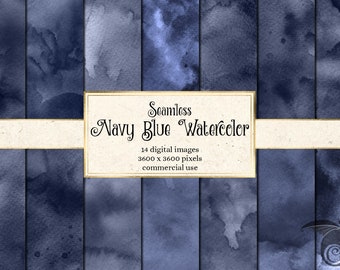 Starry Watercolor Digital Paper Seamless Navy Watercolor Textures and ...