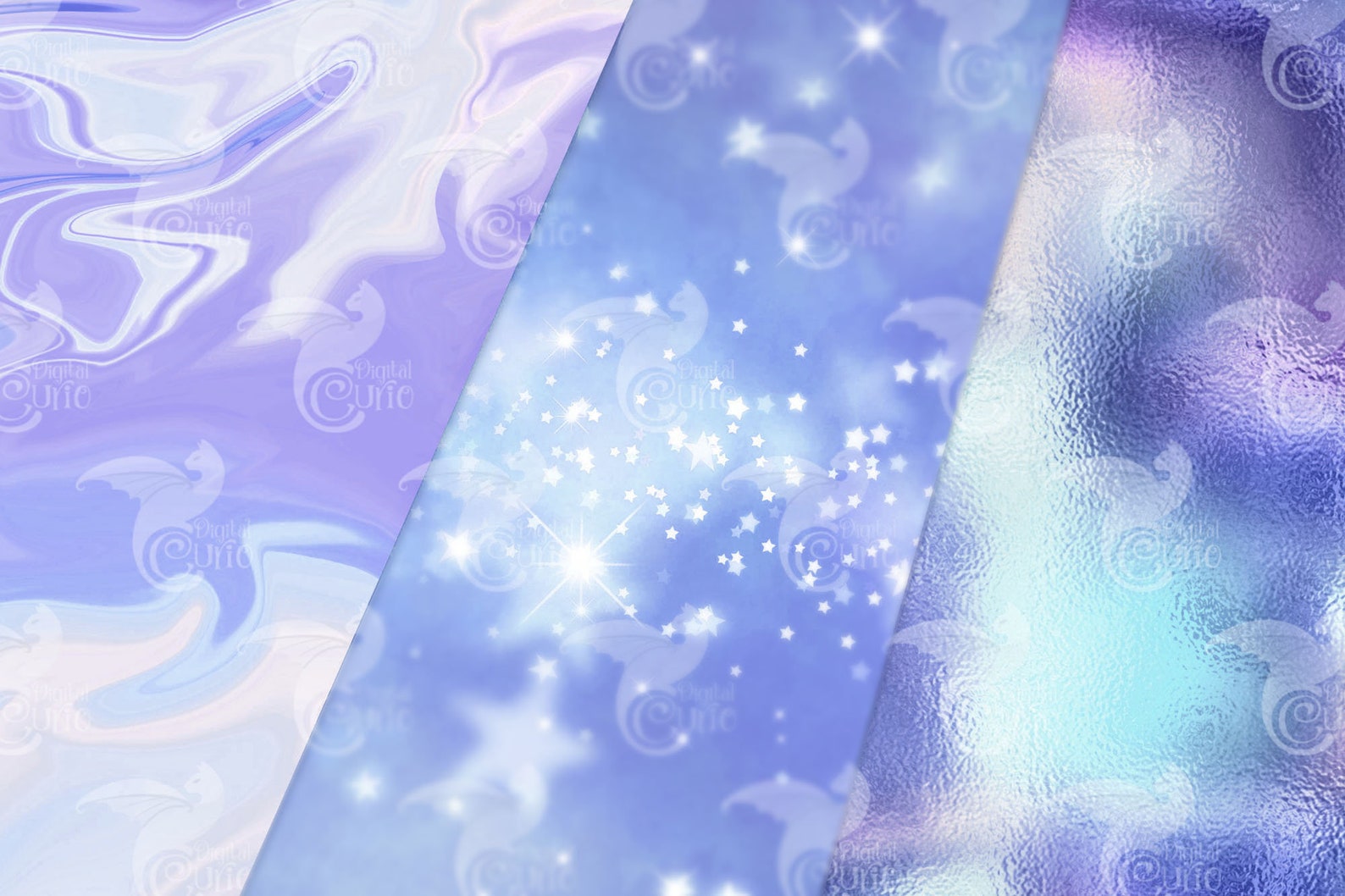 Blue Iridescent Textures - Seamless Digital Paper Metallic Textures ...