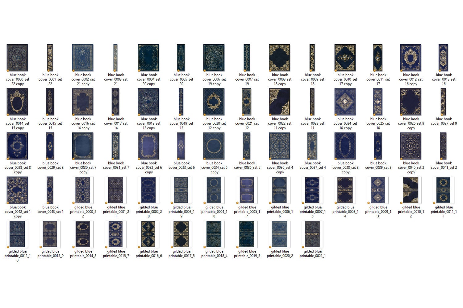 Gilded Blue Book Covers, Ornate Journal Pages (digital Download) - Etsy