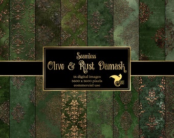 Damask Digital Paper | Etsy