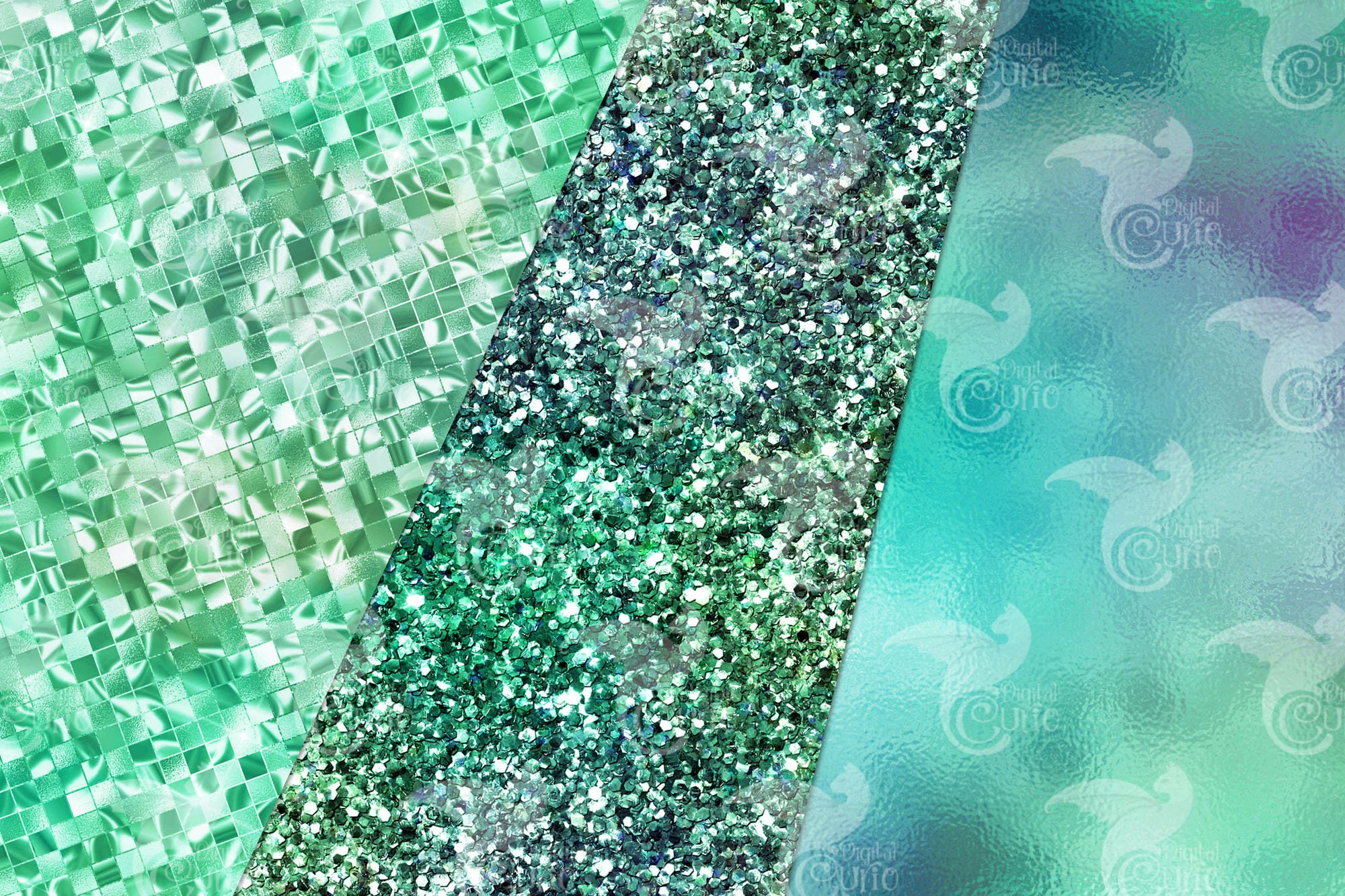 Green Iridescent Textures Seamless Digital Paper Metallic - Etsy
