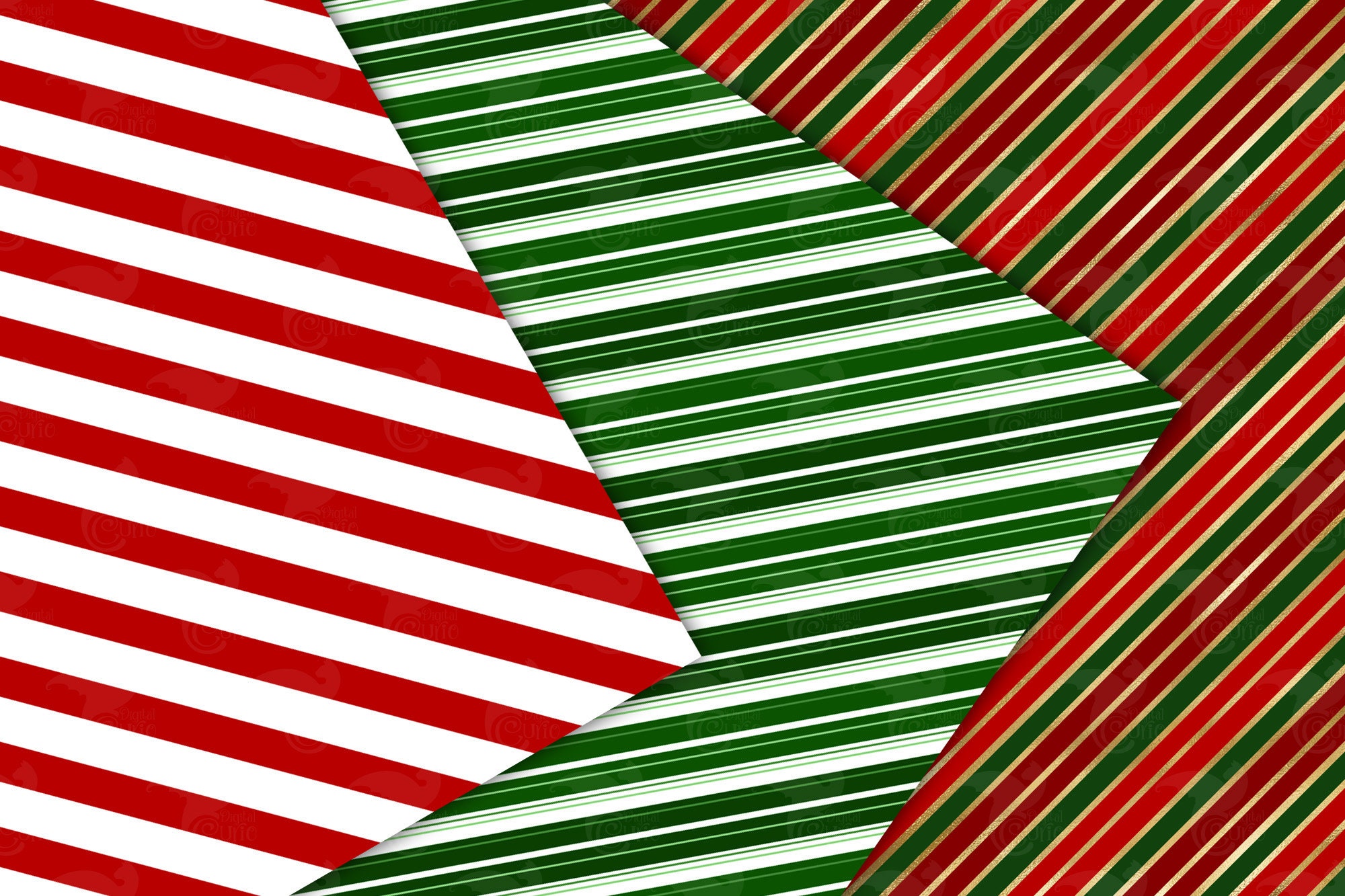 Christmas Stripes Digital Paper – Candy Cane Seamless Patterns (digital ...