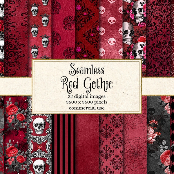 Red Damask Paper - Etsy