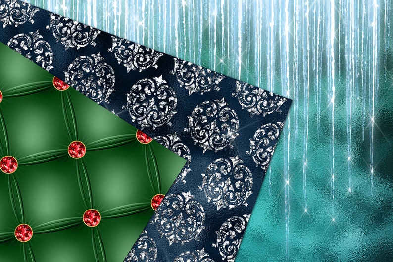 Christmas Glam Digital Paper, Glitter Foil Scrapbook (digital Download ...