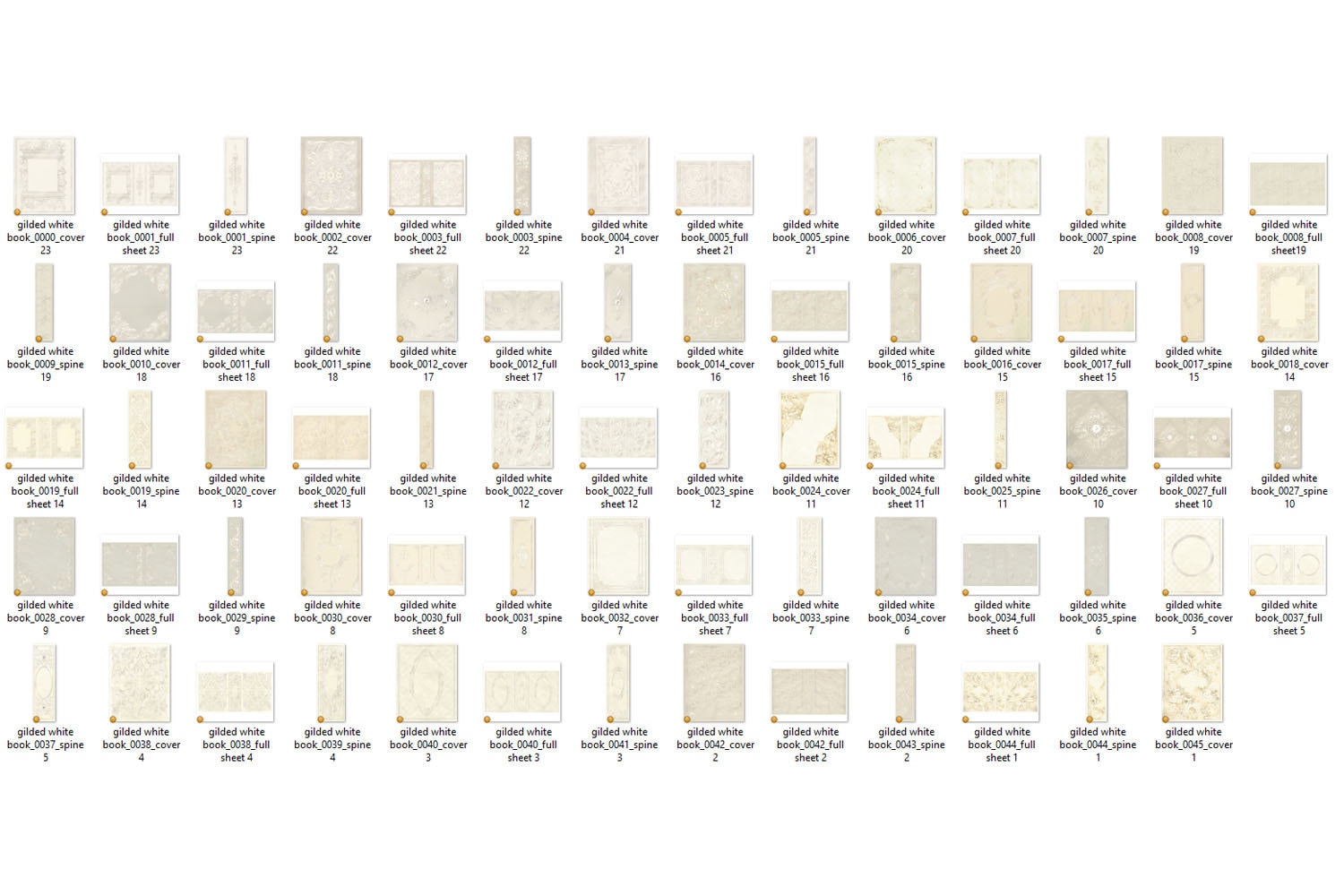 Gilded White Book Covers, Printable Journal Pages (digital Sheets) - Etsy