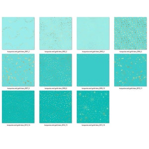 Turquoise Gold Stars Digital Paper, Seamless Patterns (digital Download ...