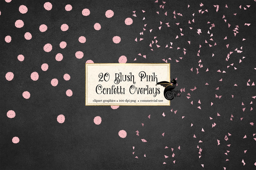 20 Blush Pink Confetti Overlays in PNG Format With Transparent ...