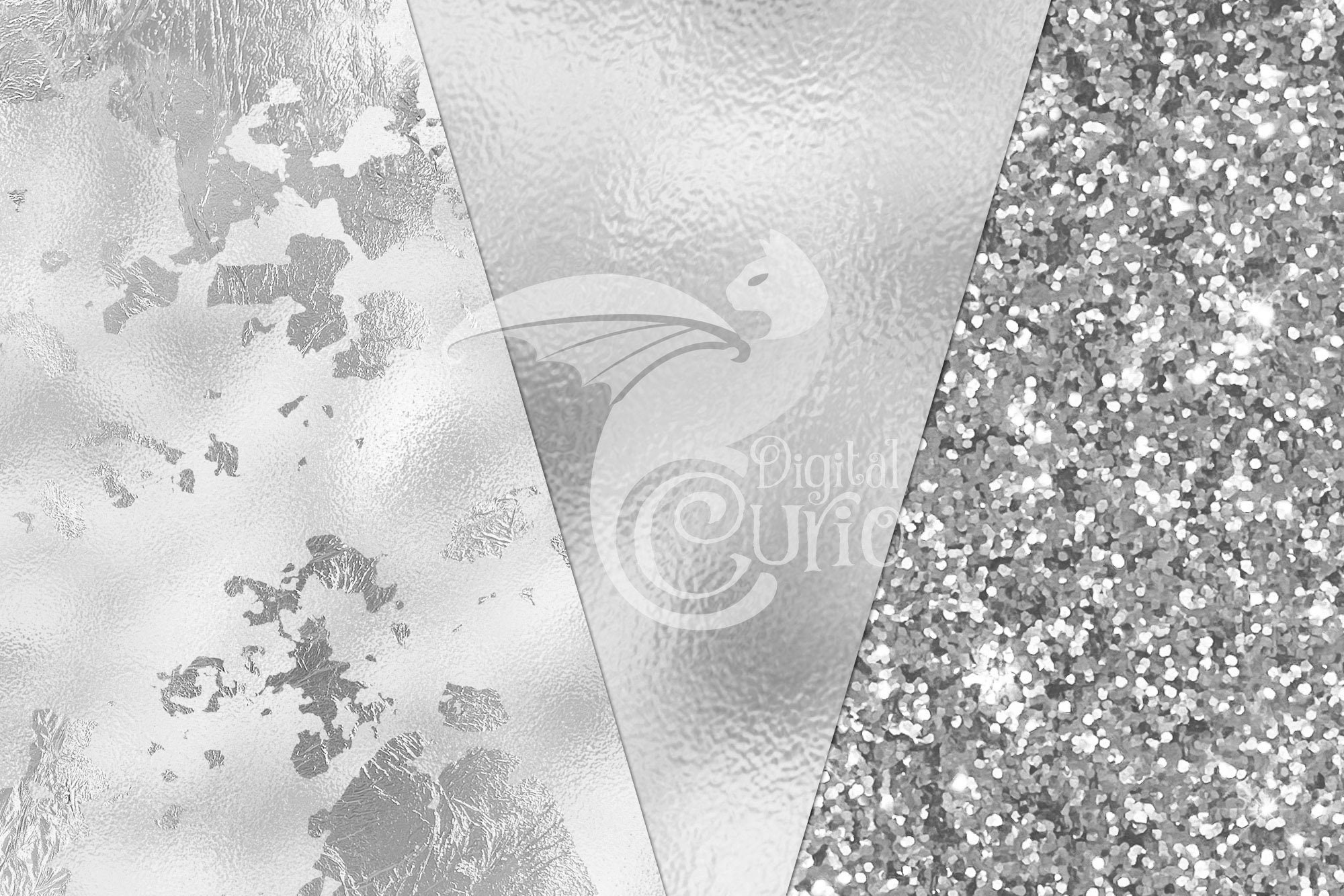 Silver Foil and Glitter Textures Digital Foil Shimmer - Etsy