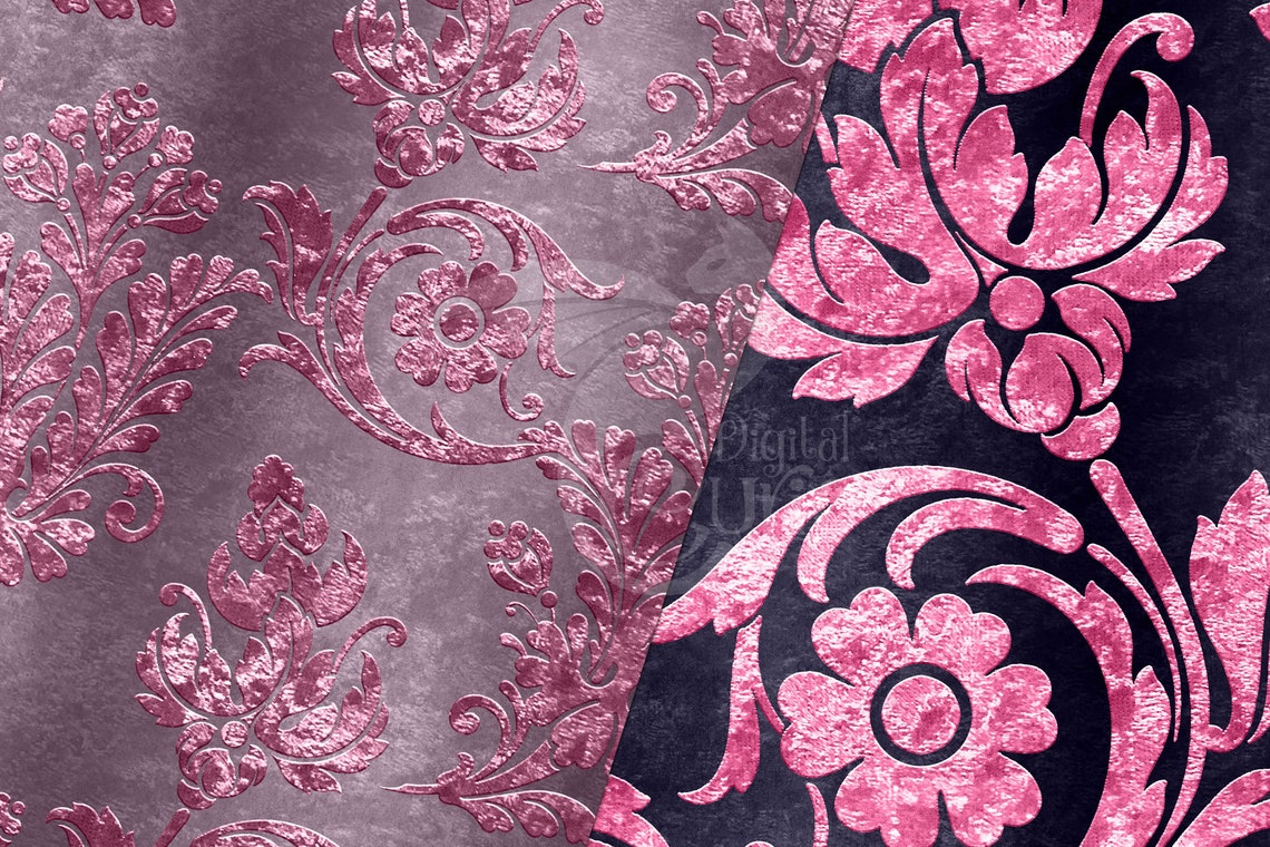 Embossed Pink Velvet Digital Paper Seamless Antique | Etsy