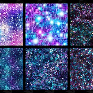 Mermaid Sparkle Digital Paper, Seamless Mermaid Disco and Scale ...