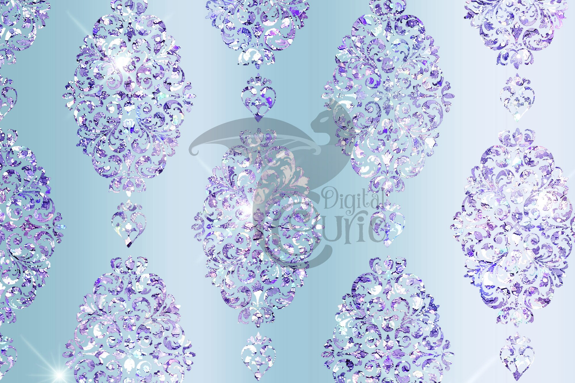 Diamond Winter Digital Paper Seamless Snowflake Glitter Glam - Etsy