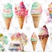 Watercolor Ice Cream Clipart, Cones, Sundaes (PNG, Digital Download) - Etsy