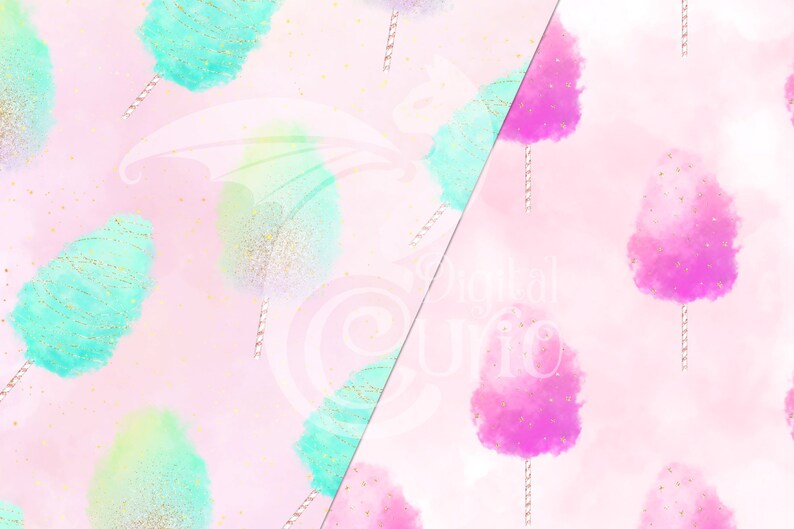 Cotton Candy Sparkle Digital Paper Seamless Rainbow Pastel - Etsy