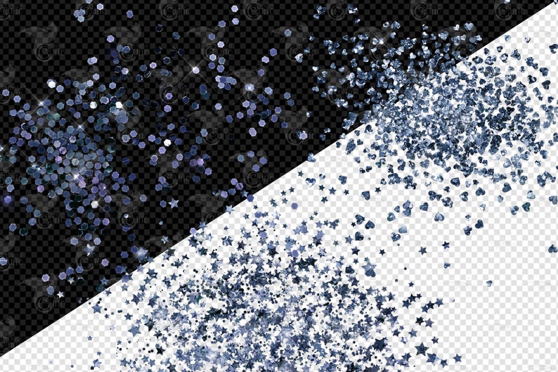 Navy Blue Glitter Clip Art Overlays Digital Instant Download Etsy