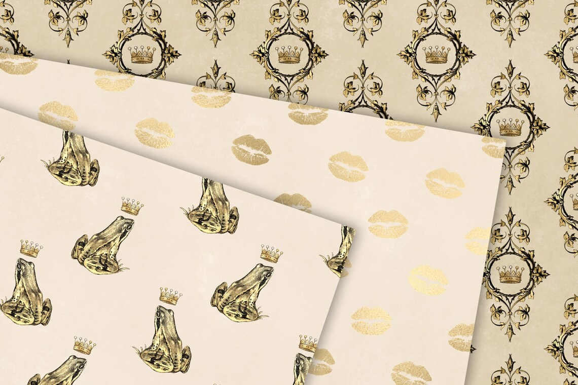 Ivory and Gold Princess Digital Paper Seamless Fairy Princess - Etsy
