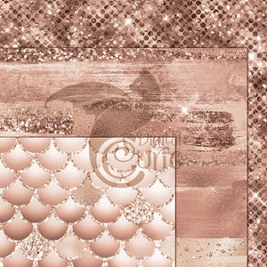 Rose Gold Shimmer Digital Paper - Seamless Metallic Sparkle Textures ...