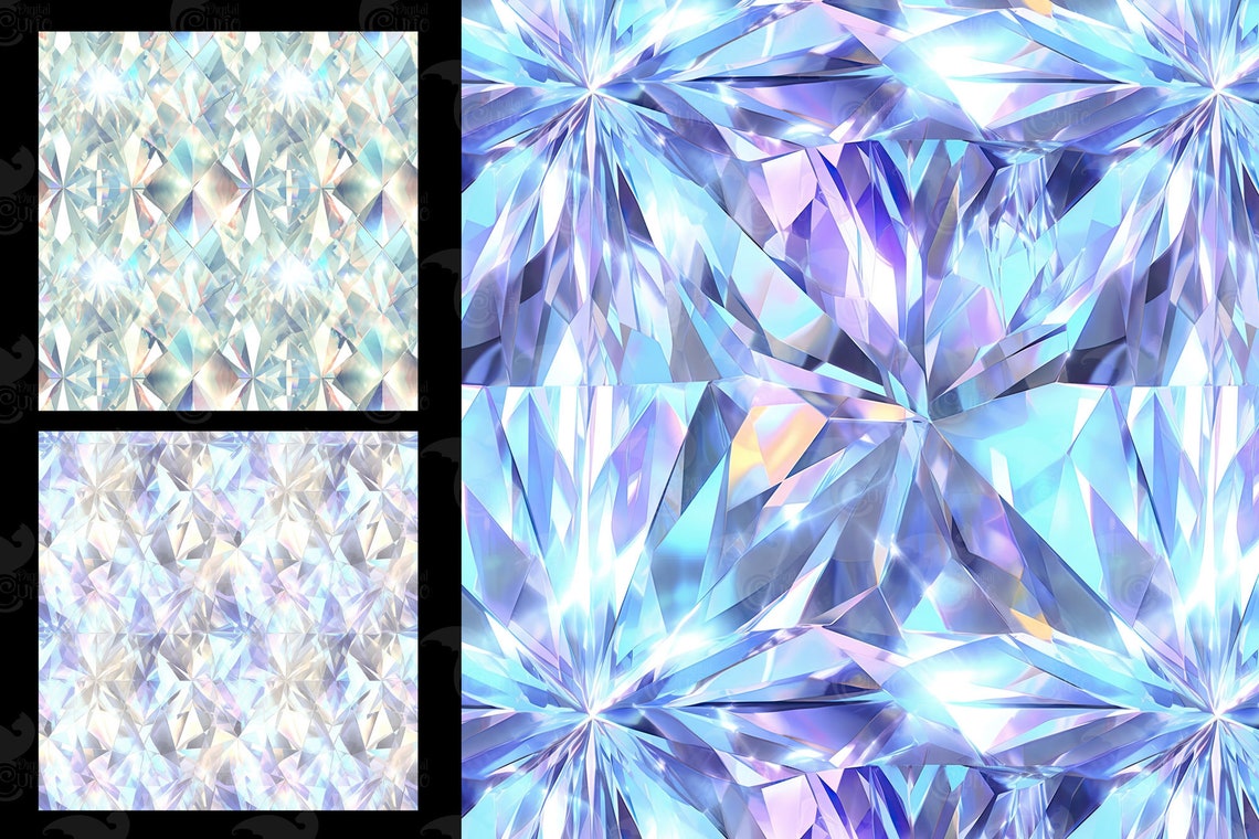 Seamless Diamond Textures - Digital Printable Crystal Diamond Pattern ...