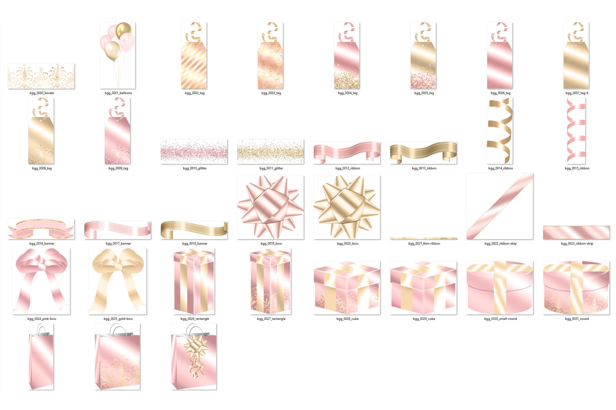 Blush and Gold Gift Clipart Glam Baby Shower or Birthday - Etsy