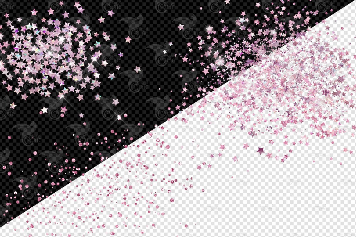 Pink Glitter Clipart Overlays Digital Instant Download - Etsy