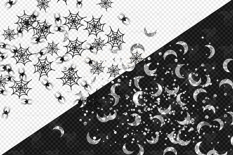 Halloween Glitter Clip Art Glitter Confetti Clipart Overlays - Etsy