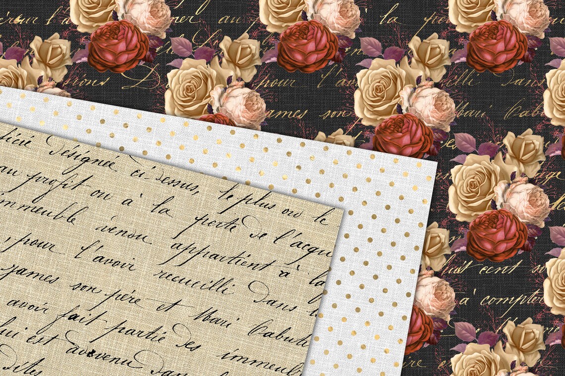 Russet Gold Floral Digital Paper Seamless Rustic Autumn - Etsy