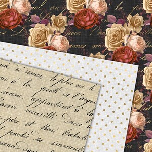 Russet Gold Floral Digital Paper, Seamless Rustic Autumn Floral ...