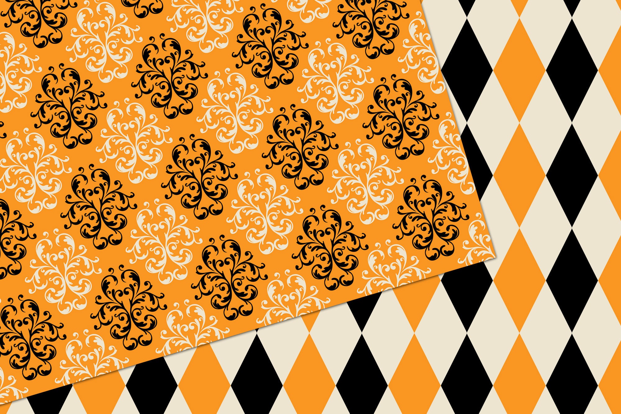 Retro Halloween Digital Paper Textures Antique Skull and - Etsy