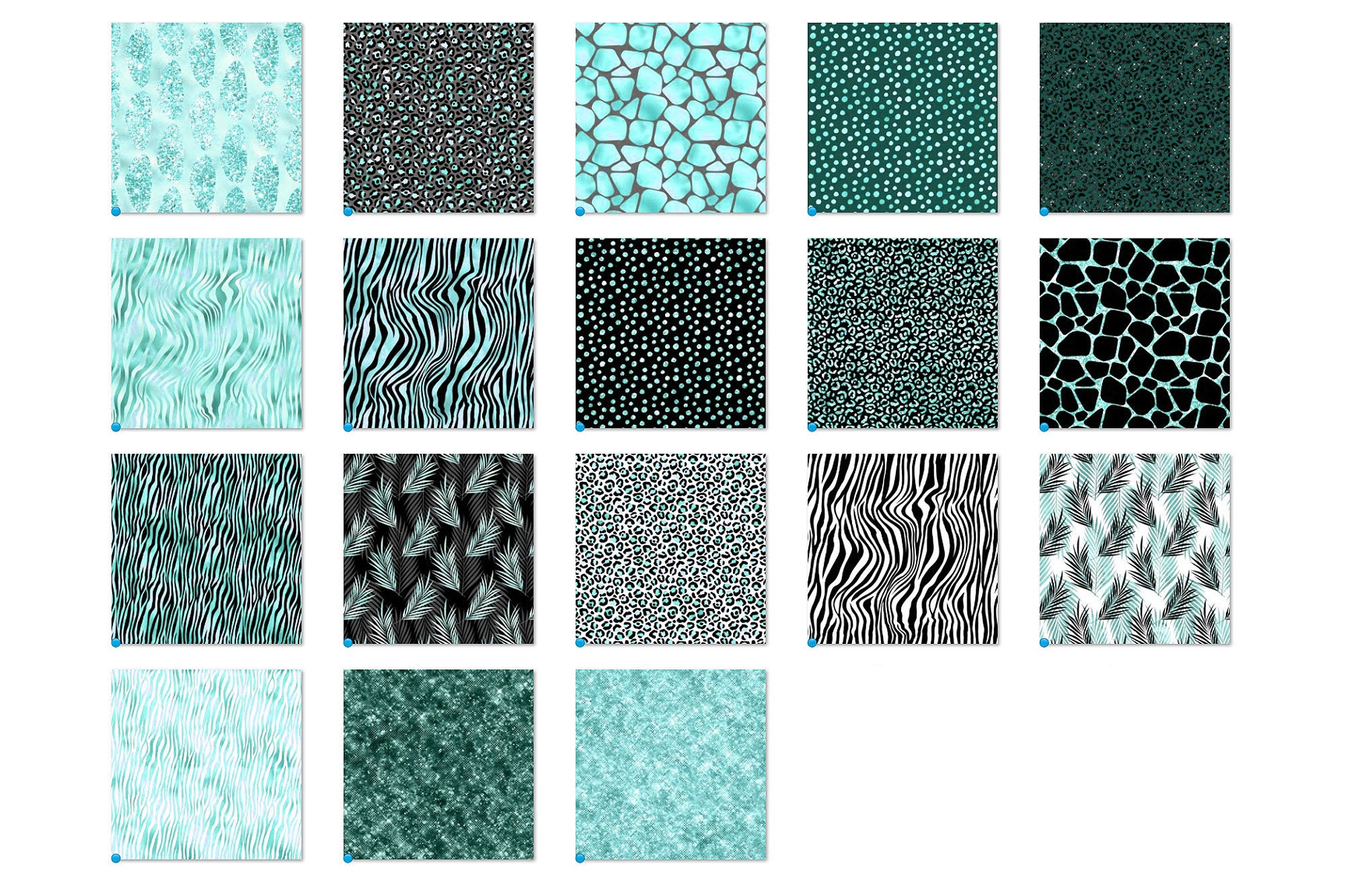 Turquoise Safari Digital Paper seamless aqua African animal | Etsy