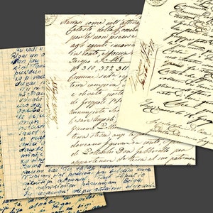 Vintage Handwriting Digital Paper, Old Letters, Old Handwriting ...