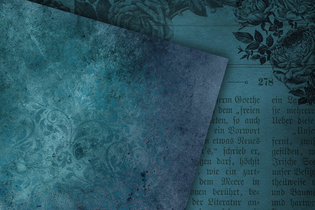 Vintage Teal Digital Paper Antique Scrapbook Paper Turquoise - Etsy